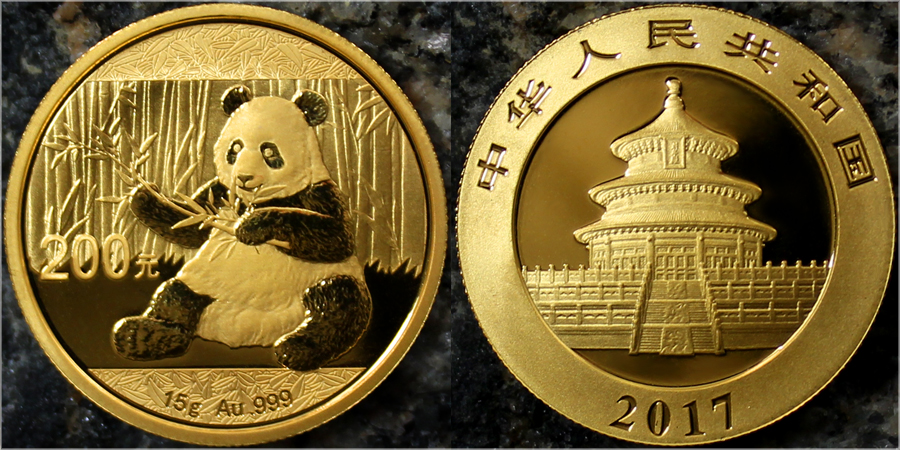Zlatá investiční mince Panda 15g 2017 | Zlataky