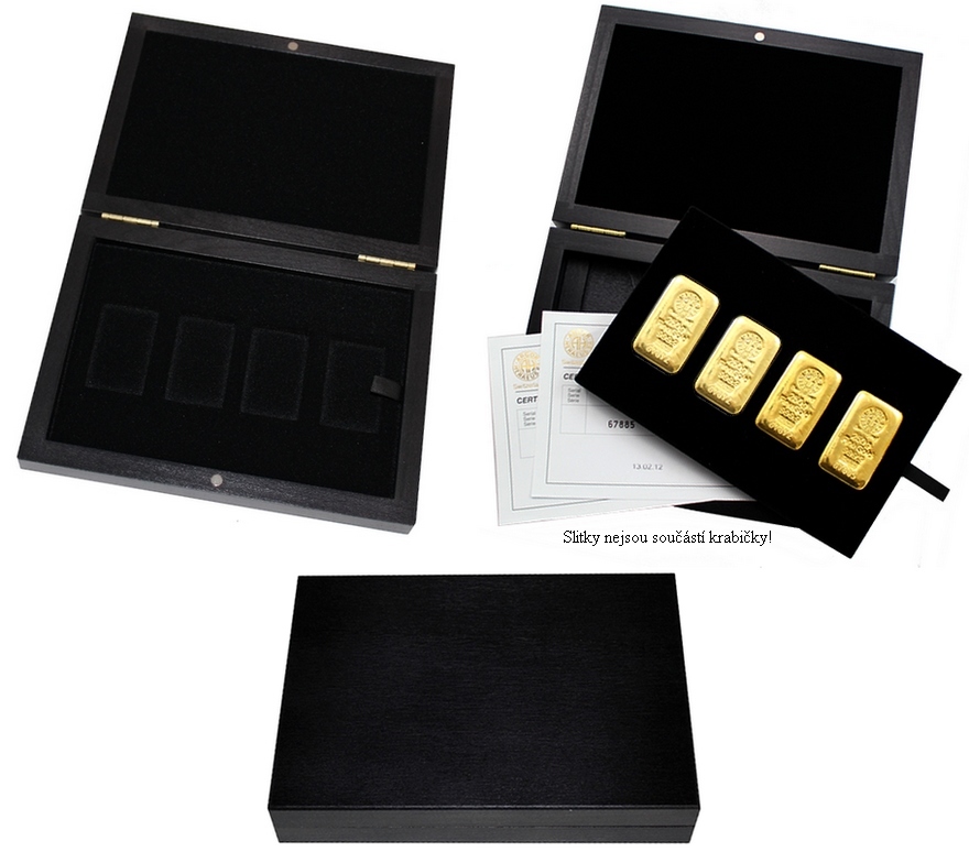 Dřevěná krabička na zlaté slitky Argor Heraeus 4 x 250 gramů | Zlataky